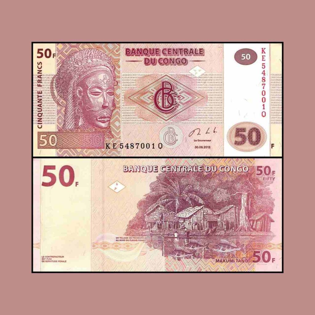 Congo Dem Republic P97A 50 Francs 2013 UNC - Banknoteshobby
